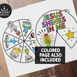 Jesus Shines in Me Coloring Wheel, Printable Bible Activity, Kids Bible ...