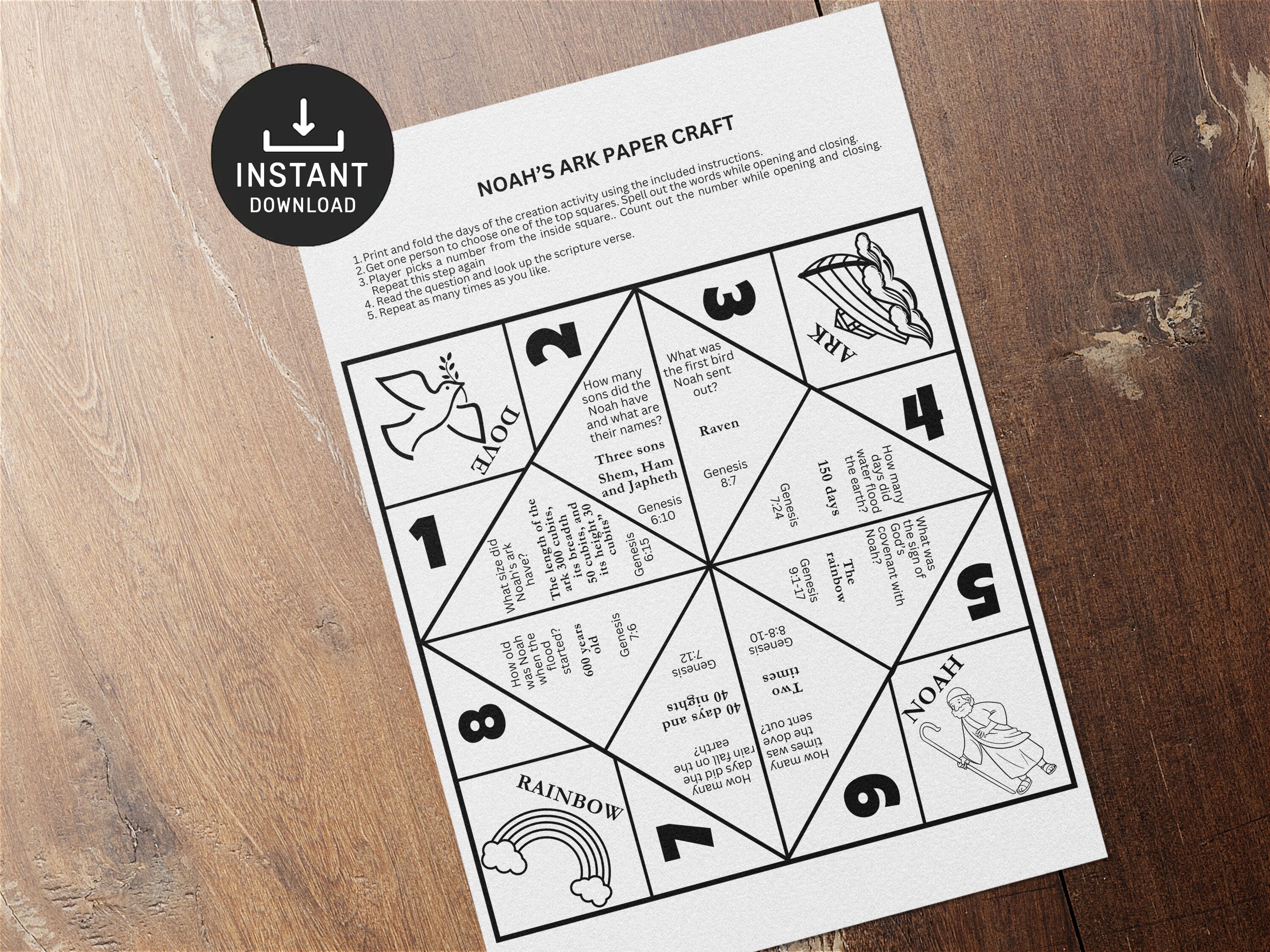 Noah's Ark Bible Story Activity Sunday School Craft - Etsy Canada