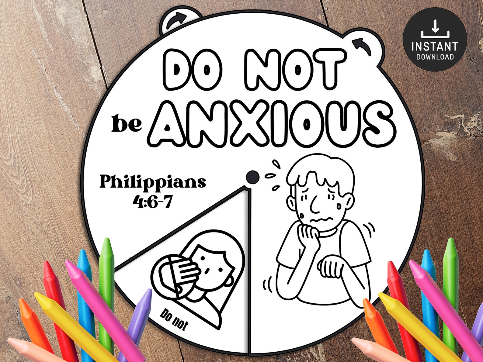 Philippians 4 Coloring Wheel, Do Not Be Anxious, Memory Game, Sunday ...
