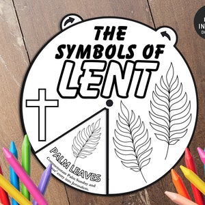 Lent Symbols Coloring Wheel, Lent Activity for Kids, Ash Wednesday ...