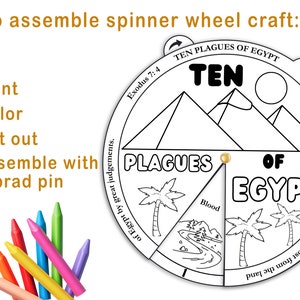 Ten Plagues of Egypt, Coloring Wheel, Bible Activity, Kids Passover ...