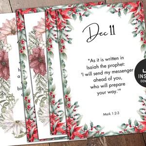 Advent Scripture Cards, Advent Calendar, Christmas Countdown ...