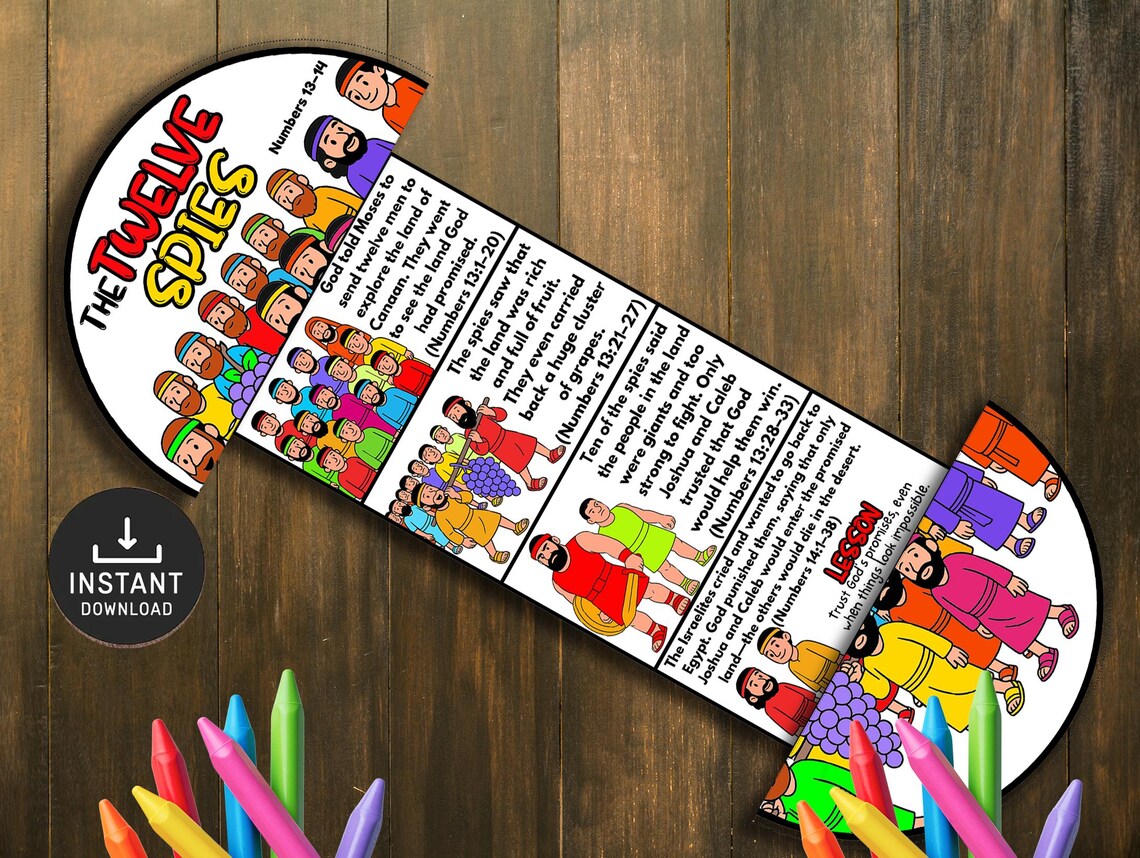 Twelve Spies Bible Story Craft, Folding Surprise, Sunday School ...