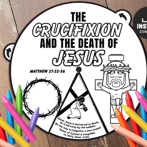 Jesus Dies on Cross Coloring Wheel Easter Story Craft, Easter Story ...