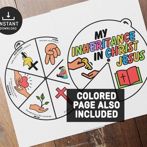 My Inheritance in Christ Jesus Coloring Wheel, Printable Bible Activity ...