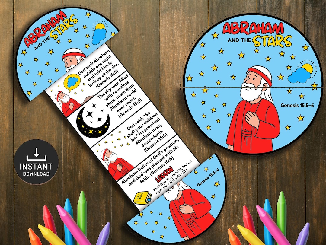 Abraham and the Stars Folding Surprise Bible Story Craft, Sunday School ...