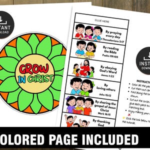 Growing in Christ Craft, Folding Surprise Bible Craft, Kids Bible ...