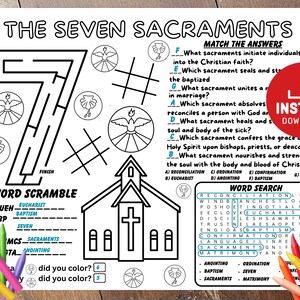 7 Sacraments , Bible Activity, Sunday Activities, Bible Placemat ...