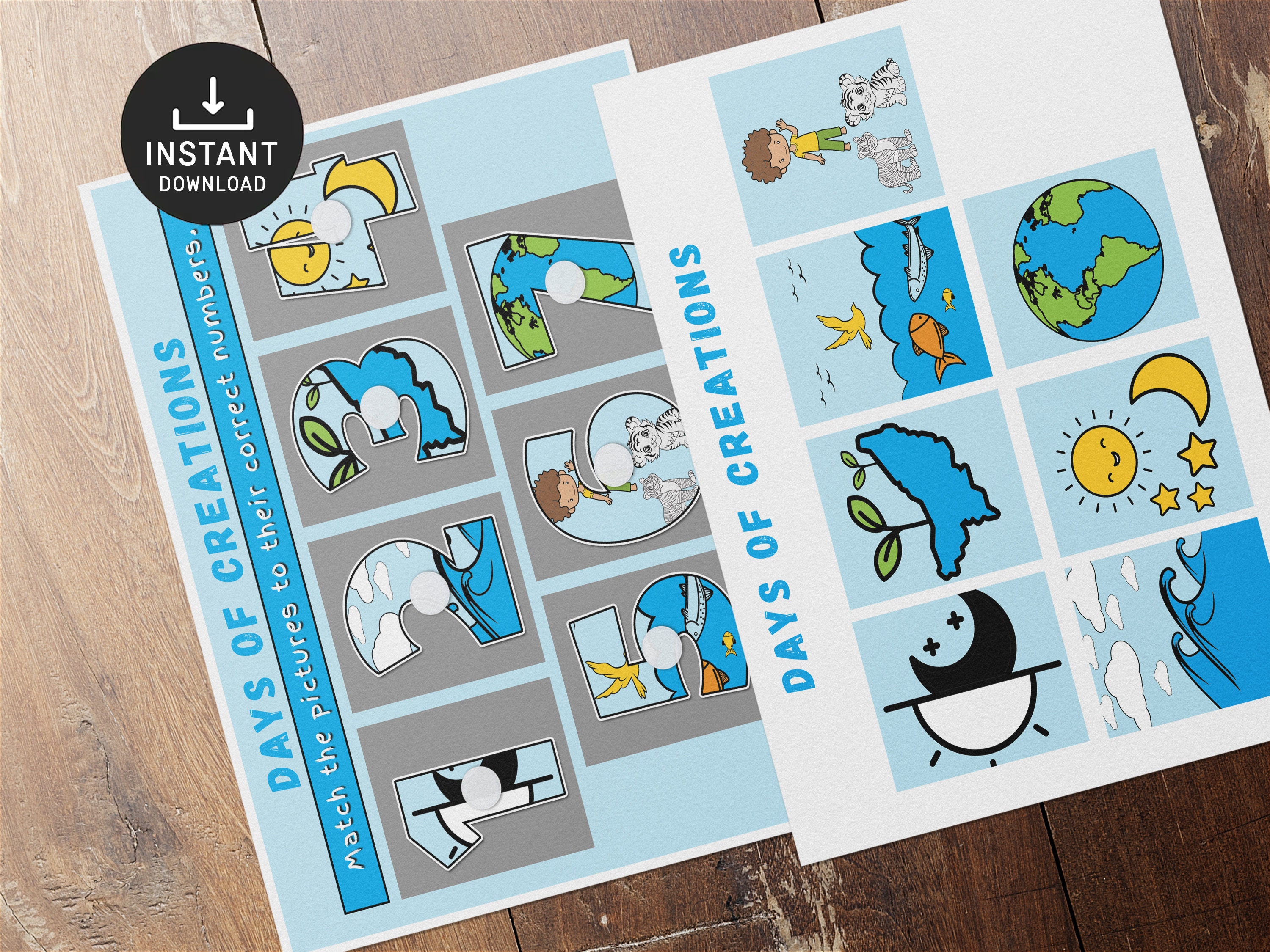 Days of Creation Busy Book, Bible Activity, Bible Lesson, Memory Game ...