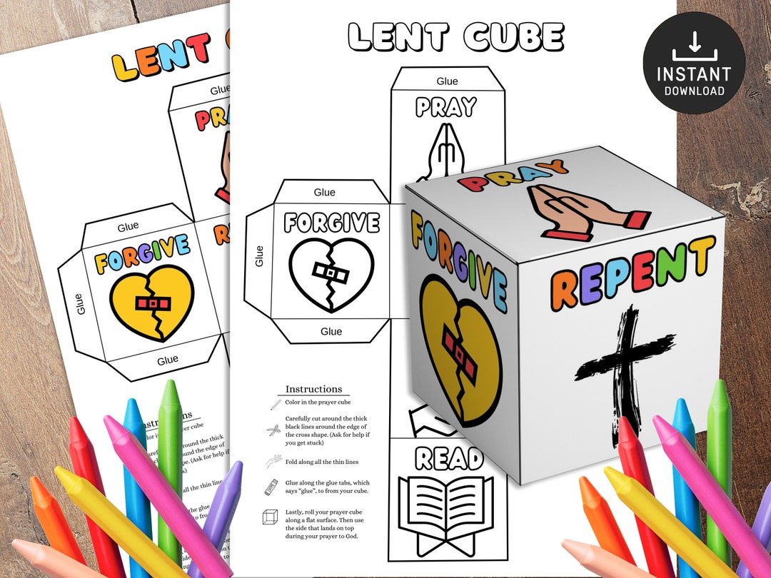 Lent Cube With Bible Reading Plan and Lent Activity Ideas. Print ...