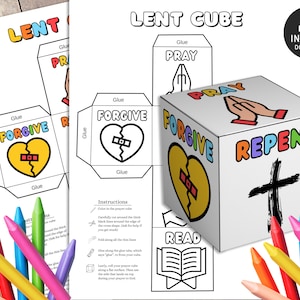 Lent Cube With Bible Reading Plan and Lent Activity Ideas. Print ...