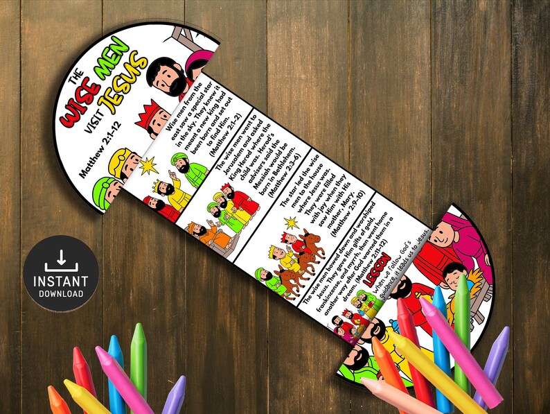 The Wise Men Visit Jesus Folding Surprise Bible Story Craft, Kids Bible ...