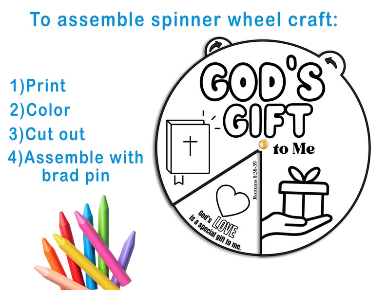 God's Gift to Me Coloring Wheel, Coloring Wheel, Bible Activity, Kids ...