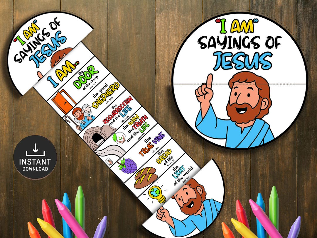 Jesus 'I AM' Statements Folding Craft, Bible Lesson Activity (digital ...