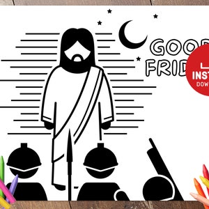 Good Friday Activity Placemat, Holy Week, Sunday School, Bible Placemat ...