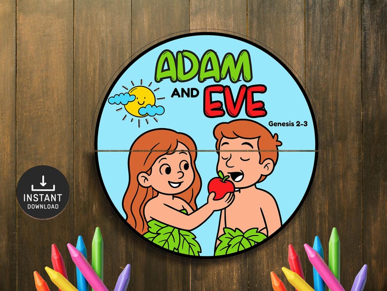 Adam and Eve Folding Surprise Bible Story Craft, Kids Bible Lesson ...