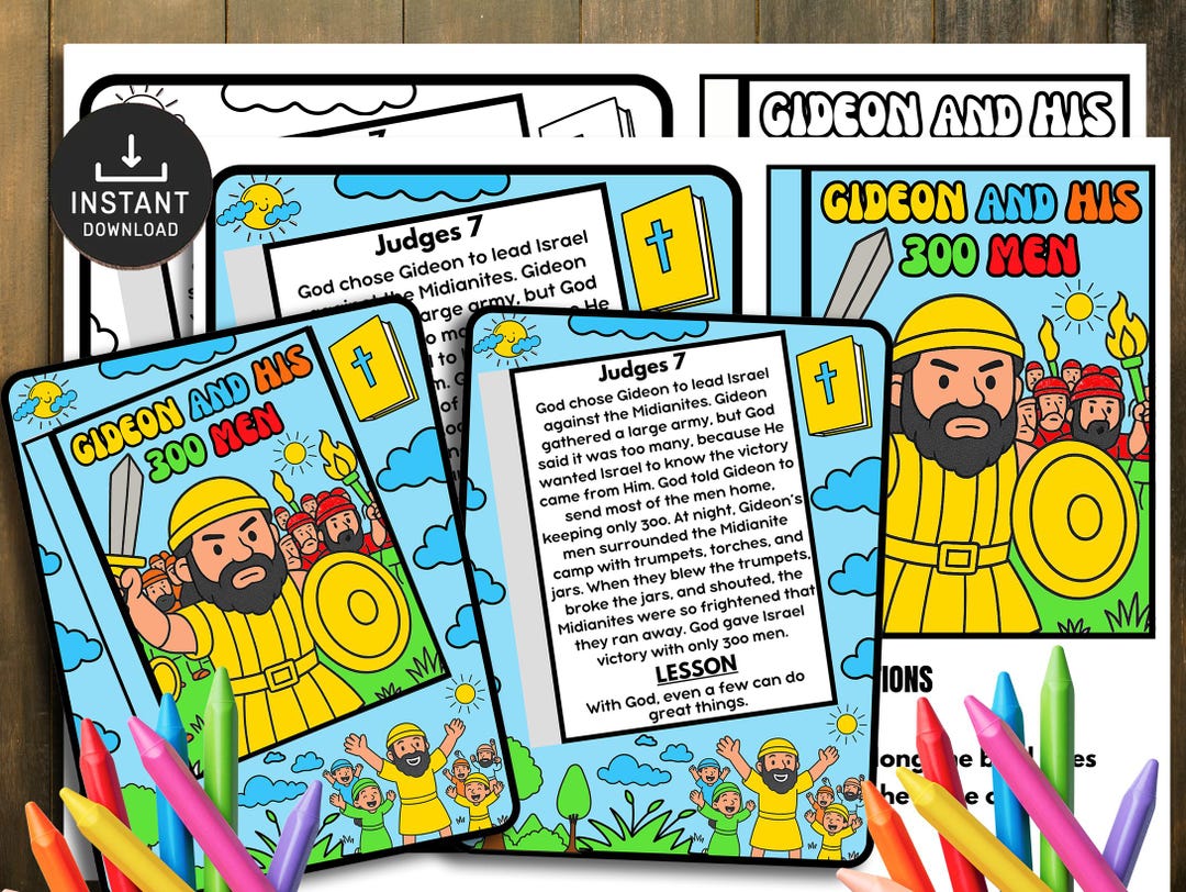 Gideon and His 300 Men Mini Book, Sunday School Craft, Bible Craft for ...