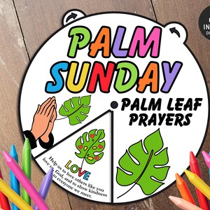 Palm Sunday Prayer Coloring Wheel, Lent Activity for Kids, Palm Sunday ...