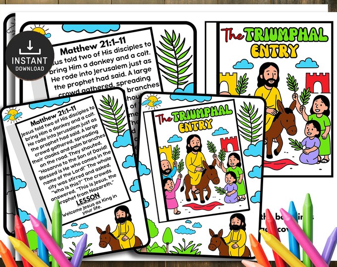 Palm Sunday Activity, Jesus Triumphant Entry to Jerusalem Sunday School ...