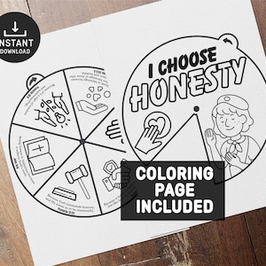 I Choose Honesty Coloring Wheel, Printable Bible Activity, Kids Bible ...