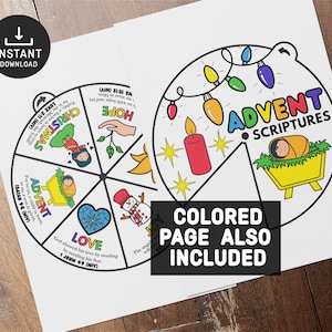 Advent Scriptures Coloring Wheel, Bible Activity, Bible Lesson, Memory ...