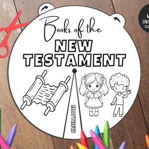 Books of the Bible, New Testament Coloring Wheel, Printable Bible ...