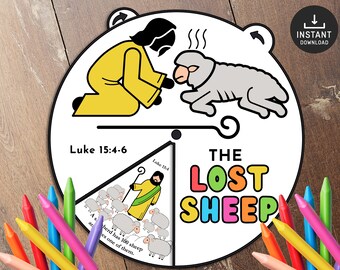 Mary and Martha With Jesus Coloring Wheel, Printable Bible Activity, Watercolor, Kids Bible ...