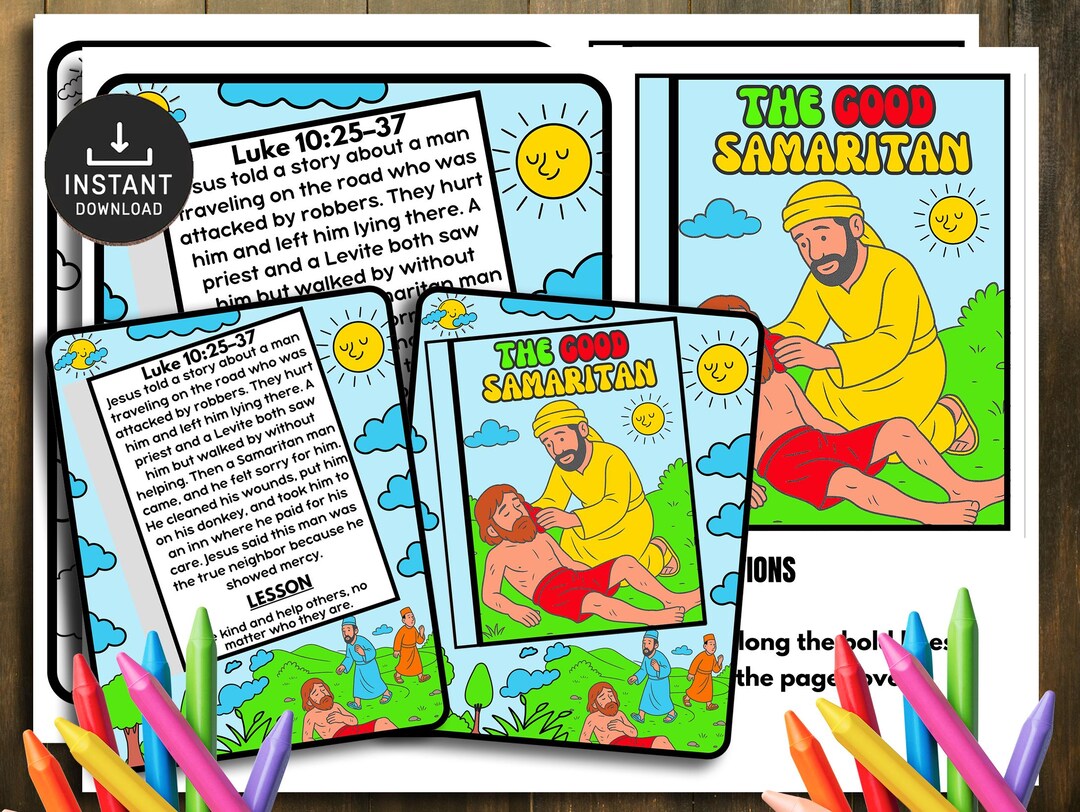 The Good Samaritan Bible Story Craft, Kids Bible Lesson, Memory Game ...