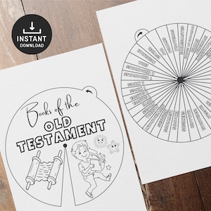 Books of the Bible, Old & New Testament Coloring Wheel, Printable Bible ...