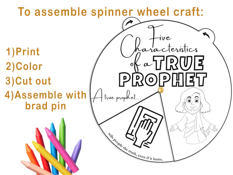 True and False Prophet Coloring Wheel Printable Bible - Etsy