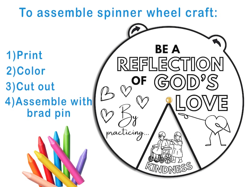 God is Love Coloring Wheel Printable Bible Activity - Etsy