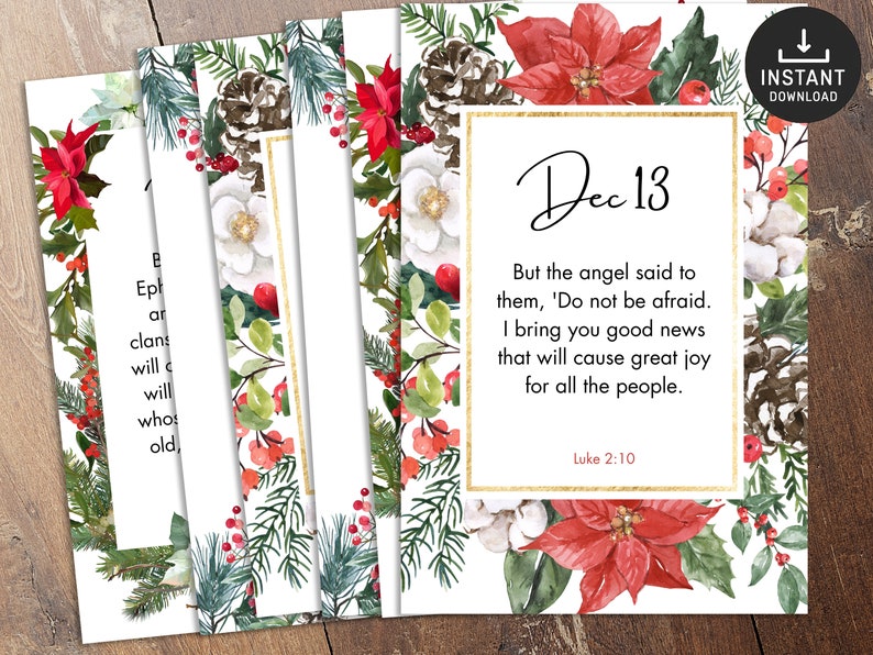 25 Advent Scripture Cards Advent Calendar Christmas - Etsy