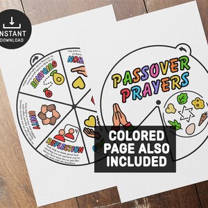 Passover Prayers Coloring Wheel, Passover Craft, Passover Activity ...