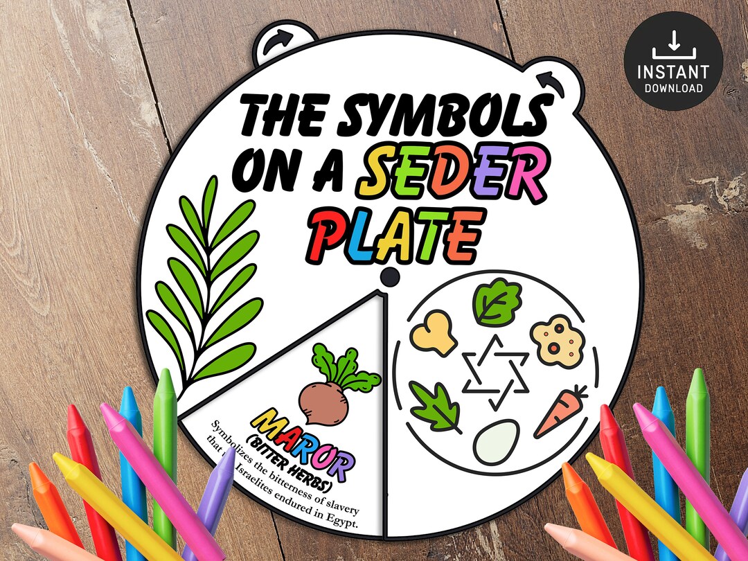 Passover Coloring Wheel, Passover Craft, Passover Activity, Bible ...