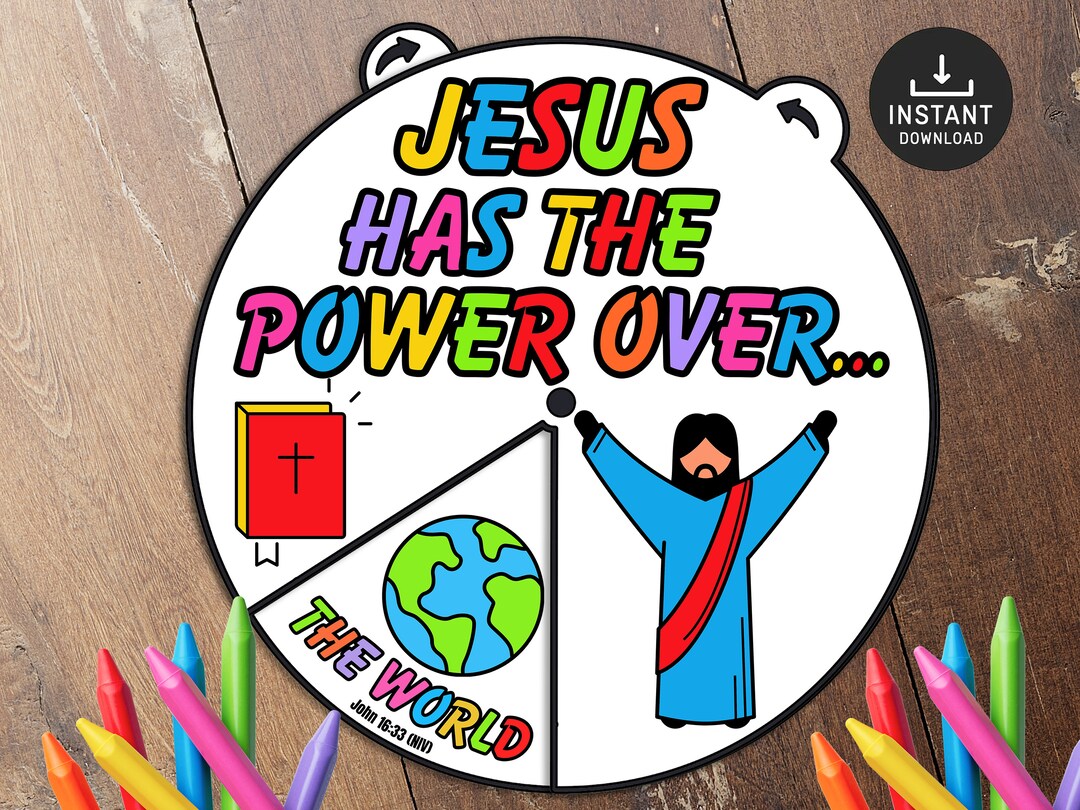 Jesus Has the Power Coloring Wheel, Kids Bible Lesson, Sunday School ...