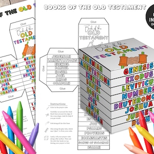 Books of the Bible, Old Testament Coloring Cube, Printable Bible ...
