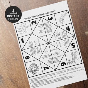 The Birth of Jesus, Fortune Teller, Cootie Catcher, Bible Story ...