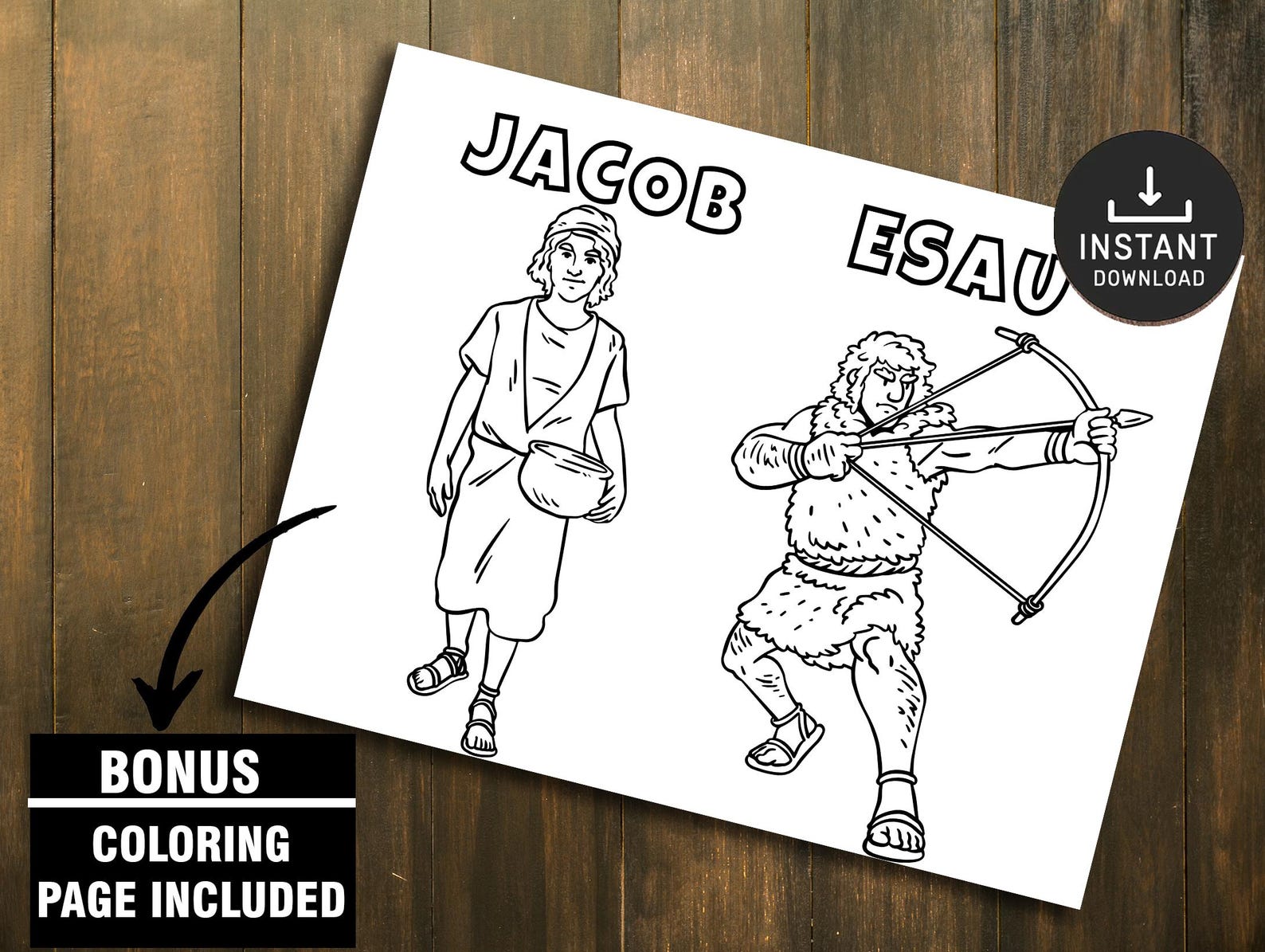Jacob and Esau, Bible Activity, Sunday Activities, Bible Placemat ...