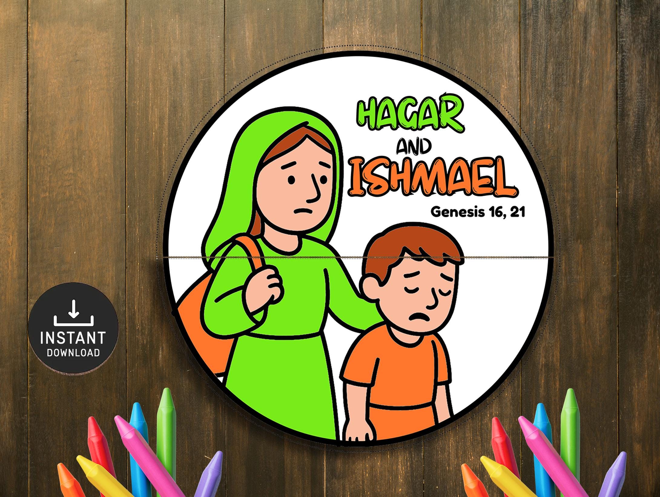 Hagar and Ishmael Bible Story Craft, Folding Surprise (digital Download ...