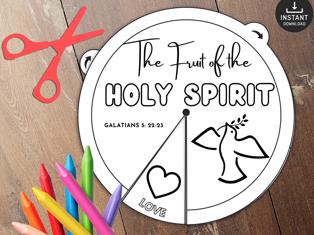 The Fruit of the Spirit Coloring Wheel, Bible Activity, Memory Game ...