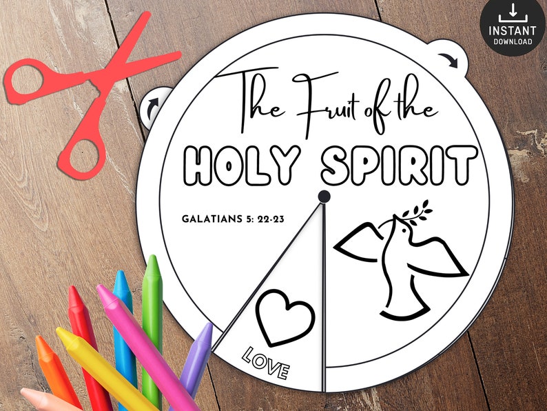 The Fruit of the Spirit Coloring Wheel, Bible Activity, Memory Game ...