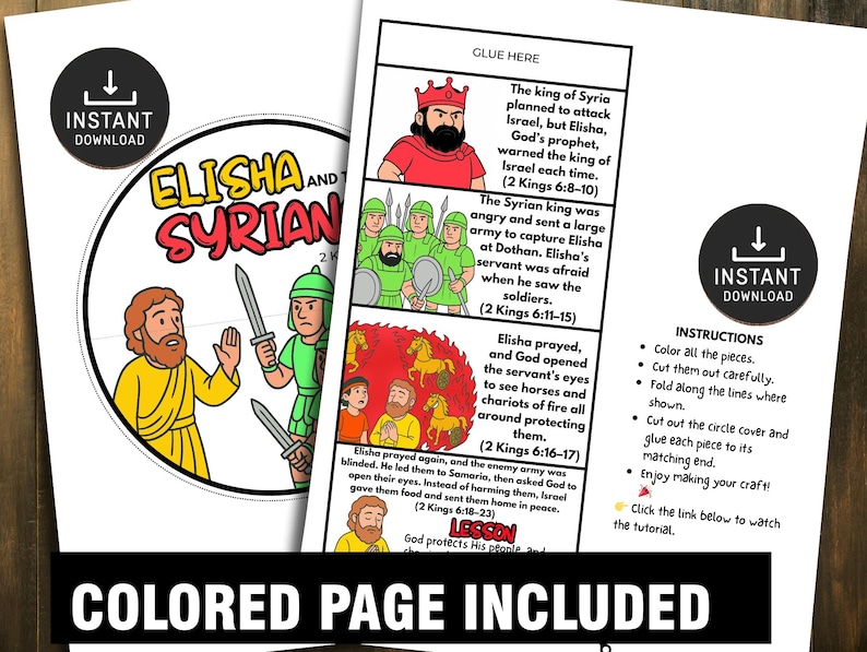 Elisha and the Syrians Bible Story Craft, Folding Surprise, Sunday ...