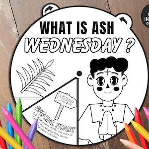 Ash Wednesday Coloring Wheel, Lent Activity for Kids, Ash Wednesday ...