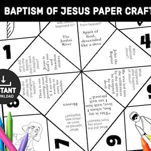 Baptism of Jesus Craft, Jesus Baptized, Fortune Teller, Cootie Catcher ...