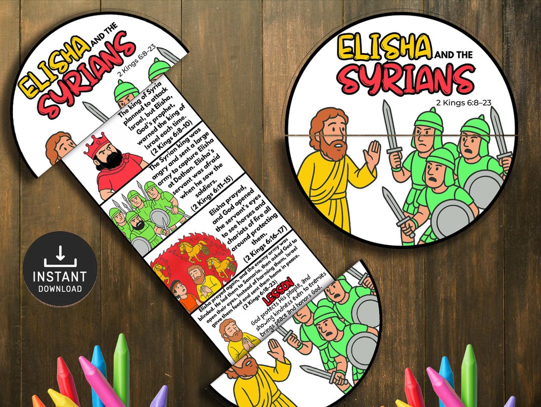 Elisha and the Syrians Bible Story Craft, Folding Surprise, Sunday ...