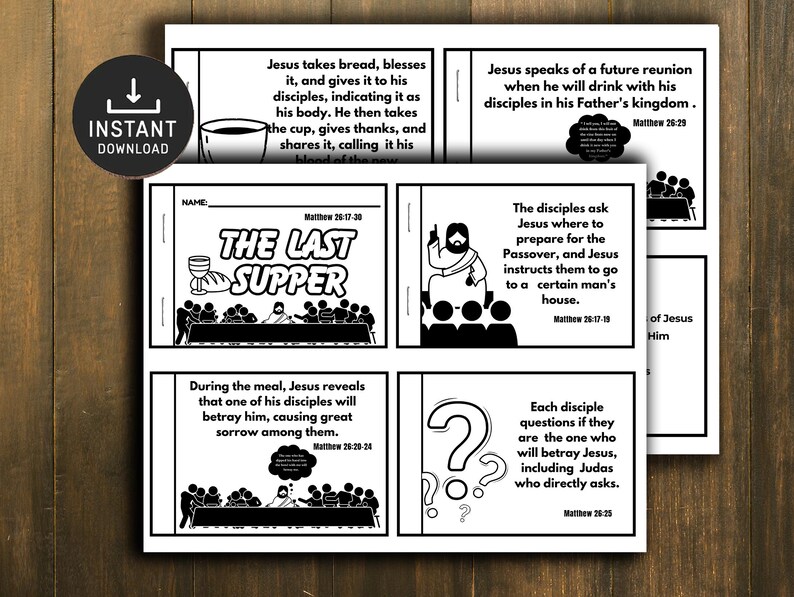 The Last Supper Mini Book, Sunday School Activities,, Holy Week Bible ...