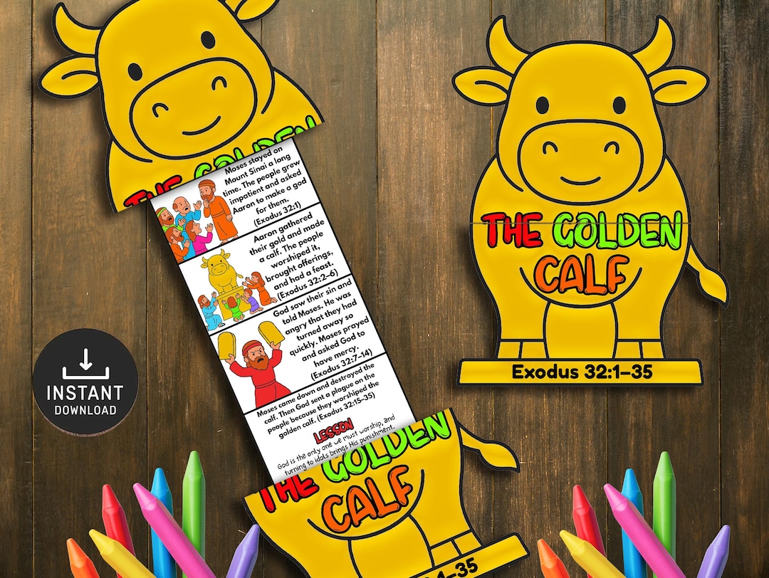 Moses and the Golden Calf Folding Surprise Bible Story Craft, Bible ...