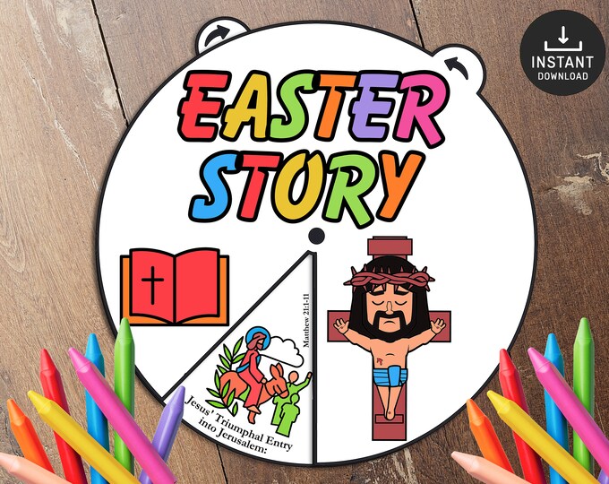 Easter Bible Story Coloring Wheel | Easter Sunday School Craft | the ...