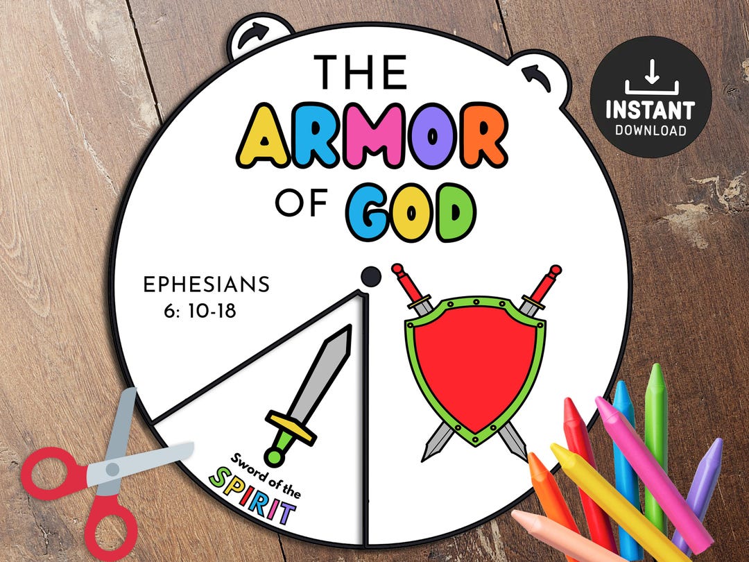 Armor of God Coloring Wheel, Bible Activity, Bible Lesson, Memory Game ...