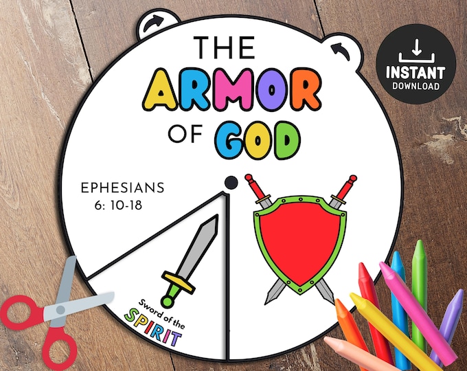 Armor of God Printable Coloring Bookmarks, Ephesians 6, Sunday School ...